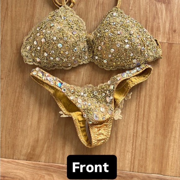 Swim | Gold Embellished Bikini Set | Poshmark